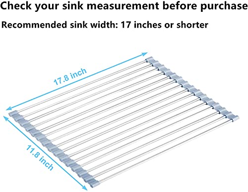 Seropy Roll Up Dish Drying Rack Over The Sink for Kitchen Organizer and 40 Pack Metal Clothes Hangers Heavy Duty Coat Hangers in Bulk