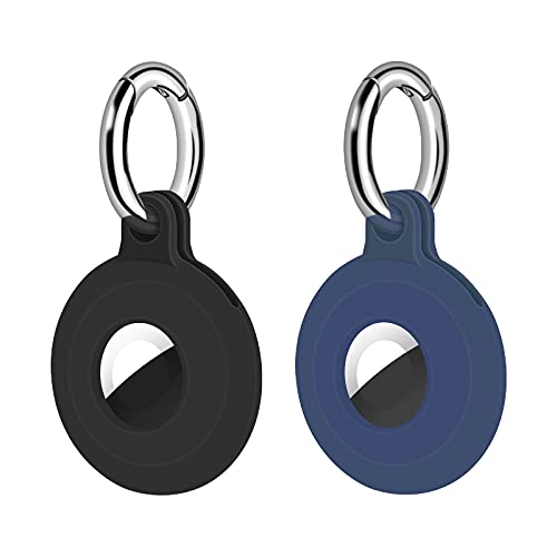 Airtag Holder for Apple Air Tag, 4 Pack AirTag Case Airtag Keychain Compatible with Apple Airtags, Waterproof and Anti-Scratch Silicone Protective Cover Case for Dog Collar, Keys, Wallet, Luggage