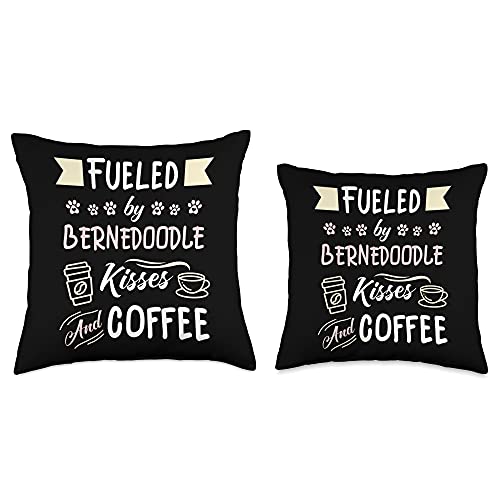 Mini Bernedoodle Shirts And Gifts Mini Bernedoodle Mom Bernese Mountain Poo Coffee Lover Throw Pillow, 18x18, Multicolor