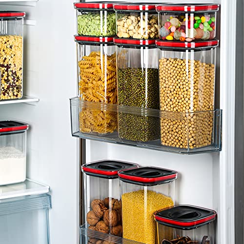 Kanuusiz Airtight Food Storage Containers Set -12 pack, BPA-Free Crystal Clear Kitchen Pantry Organization and Storage Containers with Durable Lids for Pasta, Snacks, Cereal, Flour, Sugar Storage
