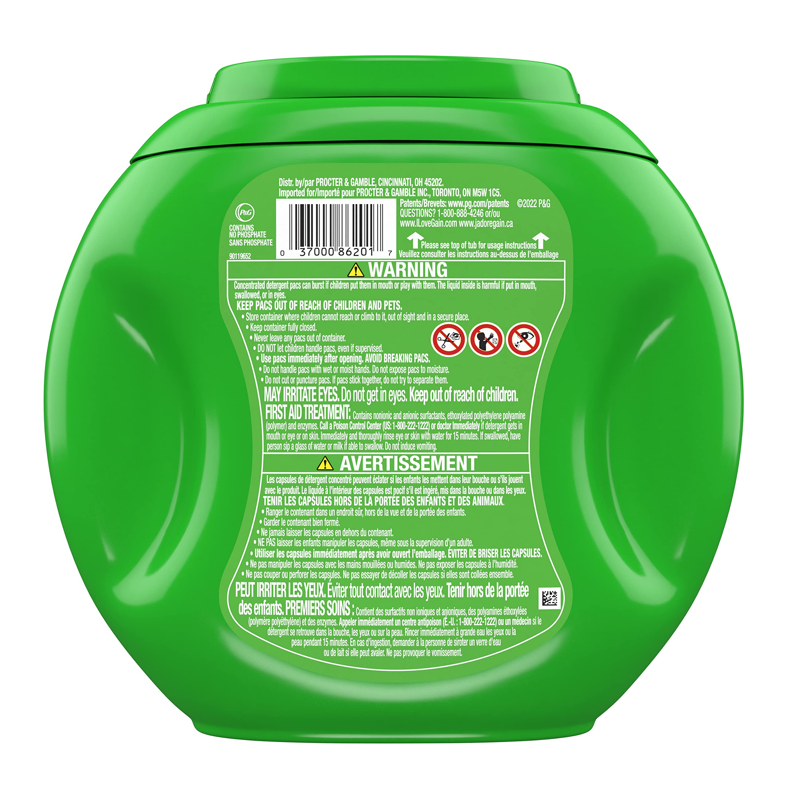 Gain flings Laundry Detergent Soap Pacs, HE Compatible, 42 Count, Long Lasting Scent, Blissful Breeze Scent (Pack of 2)