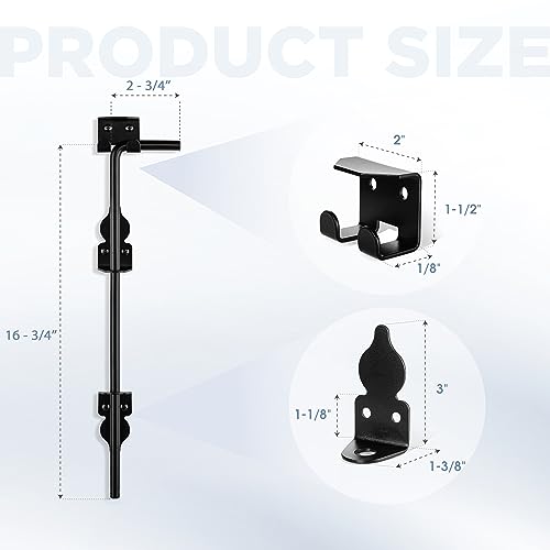 Anti Sag Gate Kit with Gate Hinges Heavy Duty for Wooden Fences-No Sag Gate Corner Brace Bracket for Doors, Corral Gates, Wood Windows (2 Set of Anti Sag Gate Kit and Cane Bolt)