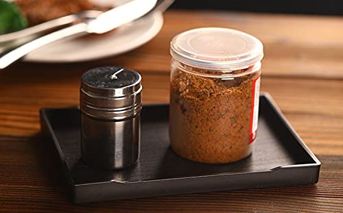 VCREATC Small Black Mini Tray (8 inch x 4 inch) for Kitchen Counter, Bathroom for Vanity Items, Coffee Accessory, Bar, Serving Seasoning, Salt and Pepper, Soap, Perfume or Display Use.