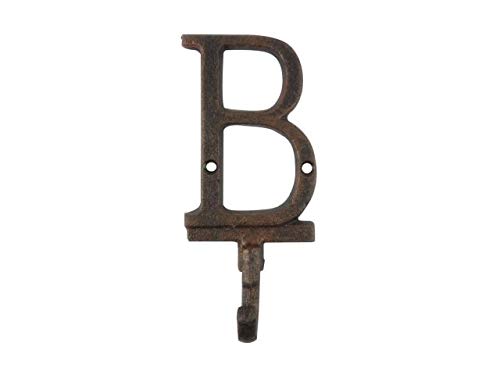 Handcrafted Nautical Decor Rustic Copper Cast Iron Letter B Alphabet Wall Hook 6"