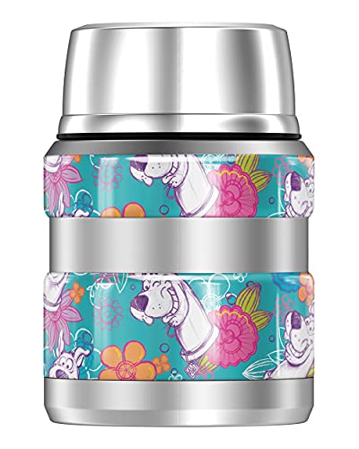 THERMOS Scooby-Doo Flower Pattern STAINLESS KING Stainless Steel Food Jar with Folding Spoon, Vacuum insulated & Double Wall, 16oz