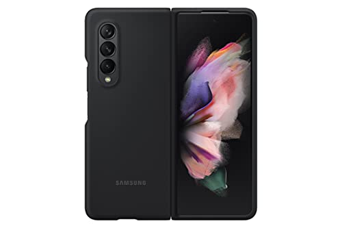 Samsung Electronics Galaxy Z Fold 3 Phone Case, Silicone Protective Cover, Heavy Duty, Shockproof Smartphone Protector, US Version, Black,EF-PF926TBEGUS