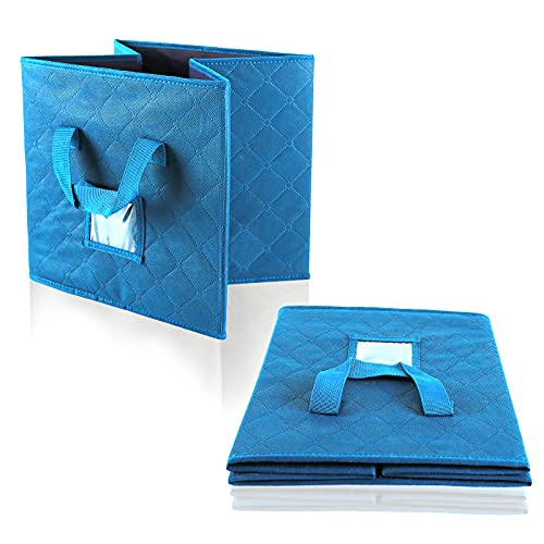 Cloth Storage Bins With Handles, LSNDEE Large Storage Box Organizer, Foldable Fabric Storage Cubes, Closet Organizers For Home And Office, 11.8 "X 11.8" X 11.8 ", 3 Pack