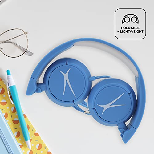 Altec Lansing Over The Ears Kids Headphones - Volume Limiting Technology for Developing Ears, Ages 6-9, Perfect for Learning from Home, Blue