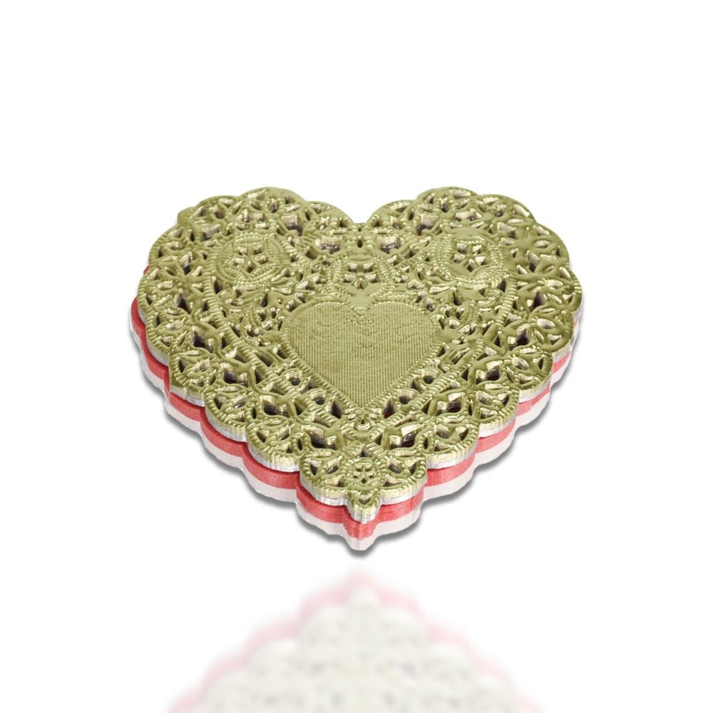 School Smart Heart Shaped Paper Lace Doilies - 4 inch - Pack of 100 - Assorted Colors