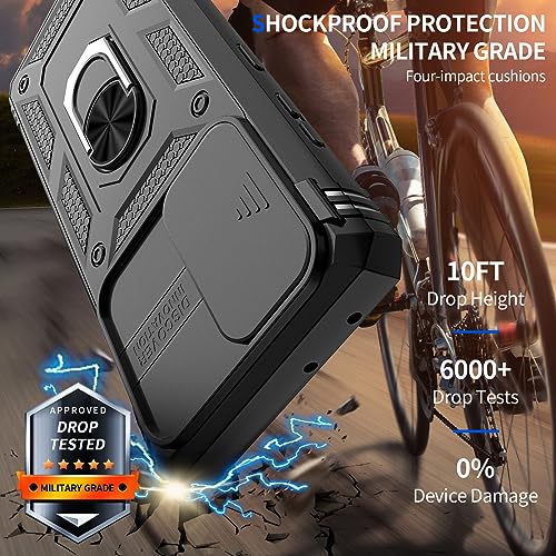 IYTRRYH for Samsung Galaxy S23 Ultra Case Compatible with Magnetic Wireless Charging with Screen Protectors, S26 Ultra Case Built-in Kickstand Ring Military Grade Drop Protection Shockproof Pink