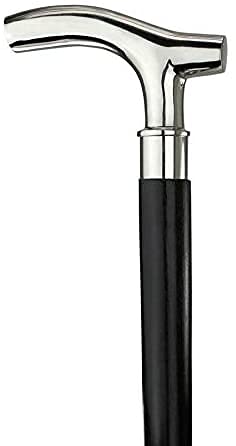 Halloween Brass Silver Brass Marine Head Handle Vintage Style Black Wooden Walking Stick Cane (2 Fold Wooden Walking Cane )