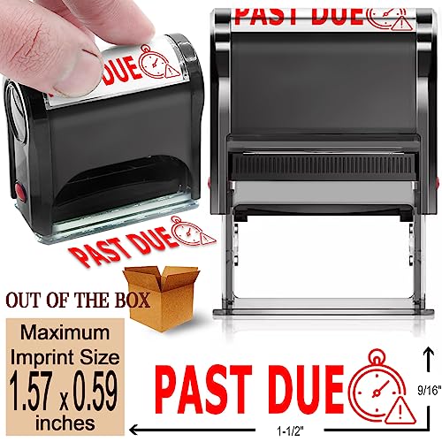 Bertiveny Office Stamps - Custom Self Inking Past Due Stamps for Business Supplies in Red