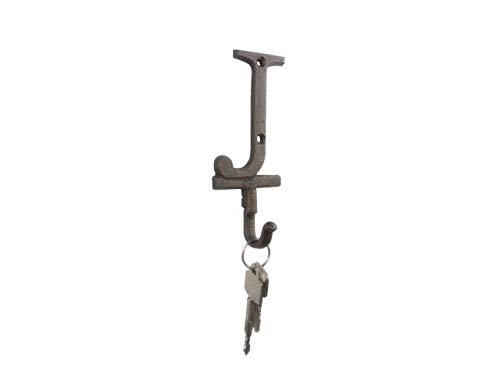 Handcrafted Nautical Decor Rustic Copper Cast Iron Letter J Alphabet Wall Hook 6"