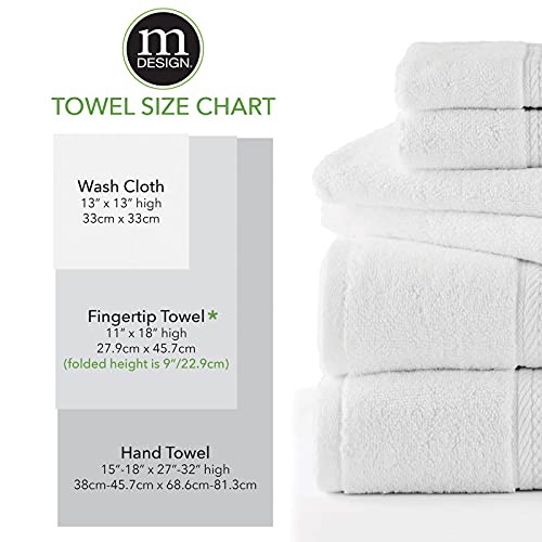 mDesign Modern Decorative Metal Fingertip Towel Holder Stand for Bathroom Vanity Countertops to Display and Store Small Guest Towels or Washcloths - 2-Sided - Bronze