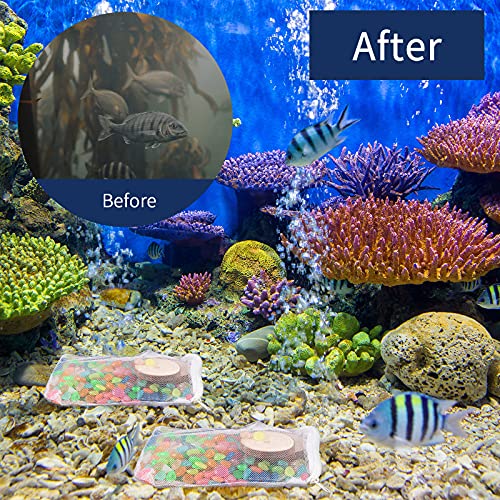 Shappy 20 Pieces Aquarium Filter Media Bags Fish Tank Filter Bag White Net Bag Fine Mesh Filter Bag with Zipper for Activated Carbon Biospheres Ceramic Rings Fresh or Saltwater Tanks