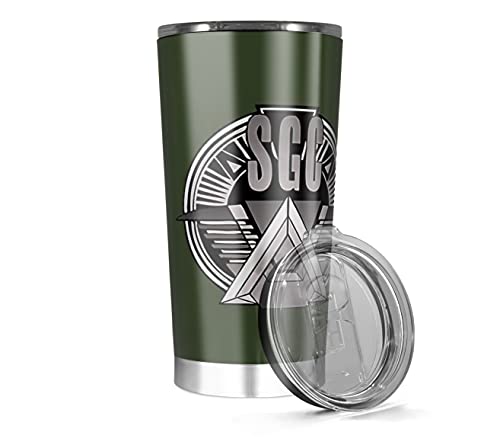 Stainless Steel Insulated Tumbler 20oz 30oz Stargate Cold Command Iced Coffee Tea Wine Hot Funny Travel Cups Mugs For Men Women, White, 20, 30oz