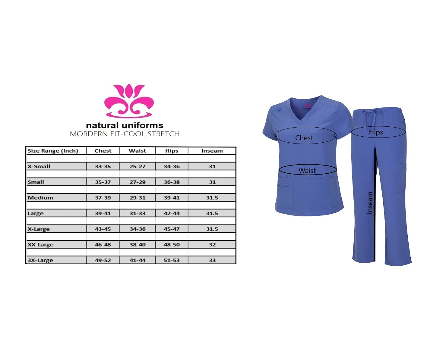 M&M SCRUBS Women's Breathable Cool Stretch Fabric Scrub Top and cargo Pant Set