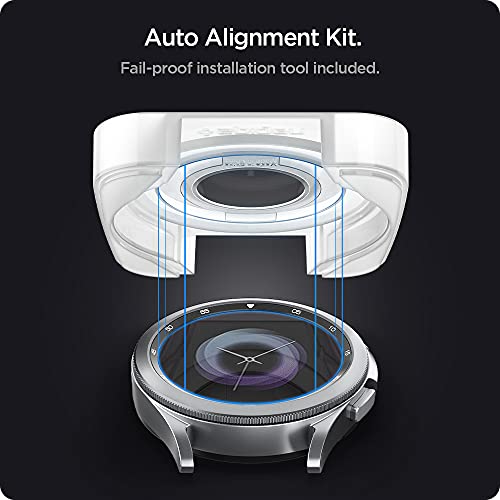 Spigen Tempered Glass Screen Protector [GlasTR EZ FIT] designed for Galaxy Watch 4 Classic (42mm) - 2 Pack
