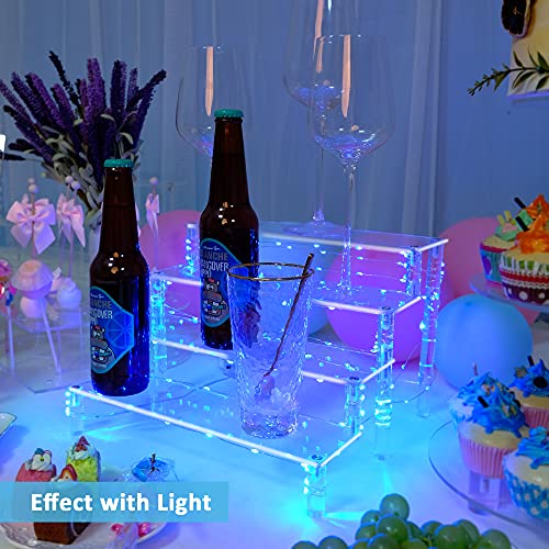 Display Shelf Cake Stand – 4 Tier Shelf Cake Pop Stand – Multifunctional and Durable Acrylic Stand – Mounting Hardware Included – Ideal for Desserts, Cosmetics, Glassware, Figurines