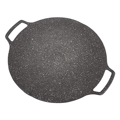 Oumefar Korean BBQ Grill, Harmless Good Heat Insulation Heavy High Thermal Conductivity Teppanyaki Frying Pan for Outdoor Home Stove (Universal Type 33cm)