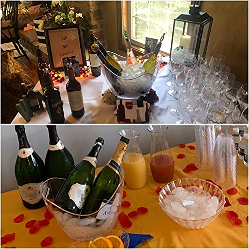 Ice Bucket Wine Bucket,Clear Acrylic 4 Liter Plastic Tub for Drinks and Parties, Food Grade, Perfect for Wine, Champagne or Beer Bottles
