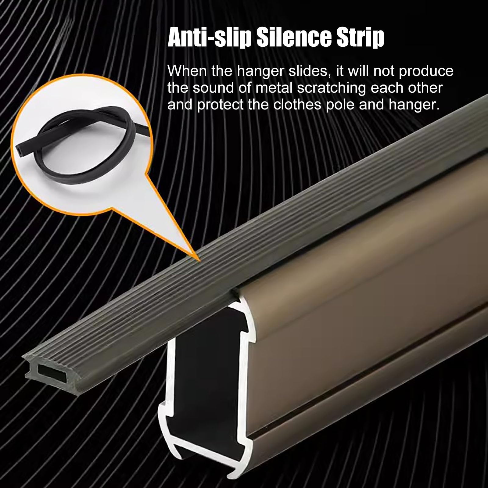 RV/Wardrobe/Laundry Room Closet Rod Wall Mounted, Heavy Duty Cuttable Metal Hanging Clothes Pole With Bracket Kits, 160 150 140 130 120 110 100 90 80cm Long (Color : Black, Size : 80cm/31.5in)