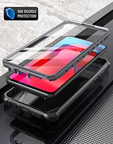Poetic Guardian Series Case Designed for Moto G Stylus 5G (2021), Model # XT2131,Full-Body Hybrid Shockproof Bumper Cover with Built-in Screen Protector, Black
