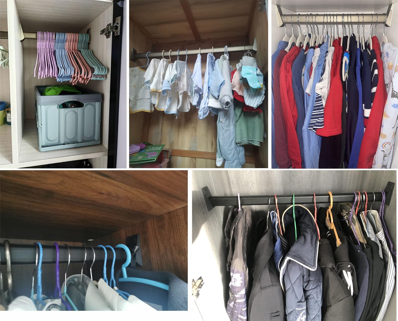 RV/Wardrobe/Laundry Room Closet Rod Wall Mounted, Heavy Duty Cuttable Metal Hanging Clothes Pole With Bracket Kits, 160 150 140 130 120 110 100 90 80cm Long (Color : Black, Size : 80cm/31.5in)