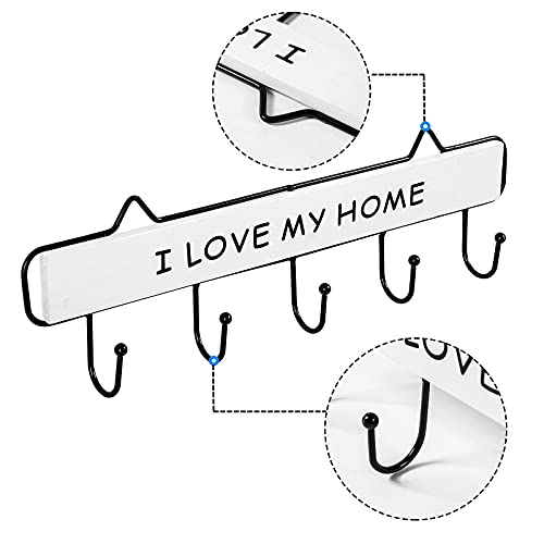 all sea Key Holder for Wall Adhesive, Adhesive Key Hook, No Damage Key Rack for Wall with 5 Key Hooks for Keys , Key Hanger for Wall Entryway