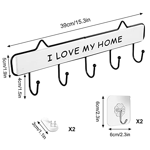 all sea Key Holder for Wall Adhesive, Adhesive Key Hook, No Damage Key Rack for Wall with 5 Key Hooks for Keys , Key Hanger for Wall Entryway