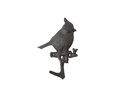 Handcrafted Nautical Decor Cast Iron Baltimore Oriole Sitting on a Tree Branch Decorative Metal Wall Hook