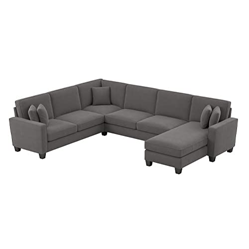 Bush Furniture Stockton U Shaped Sectional Couch with Reversible Chaise Lounge, 127W, French Gray Herringbone