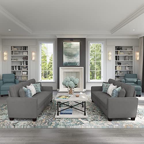 Bush Furniture Stockton U Shaped Sectional Couch with Reversible Chaise Lounge, 127W, French Gray Herringbone
