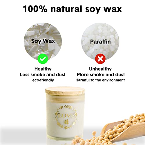 Scented Candles Gift Set for Women: Aromatherapy Candles for Home Rose Scented Natural Soy Wax Jar Candle Sets 2 Pack 6oz 40 Hour Burn Time Use for Stress Relief Relaxation Bath Yoga Birthday