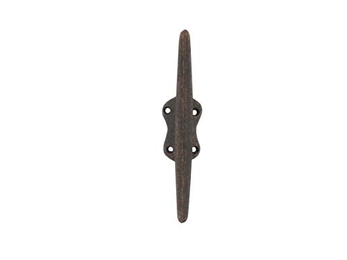 Handcrafted Nautical Decor Rustic Copper Cast Iron Cleat Wall Hook 6"