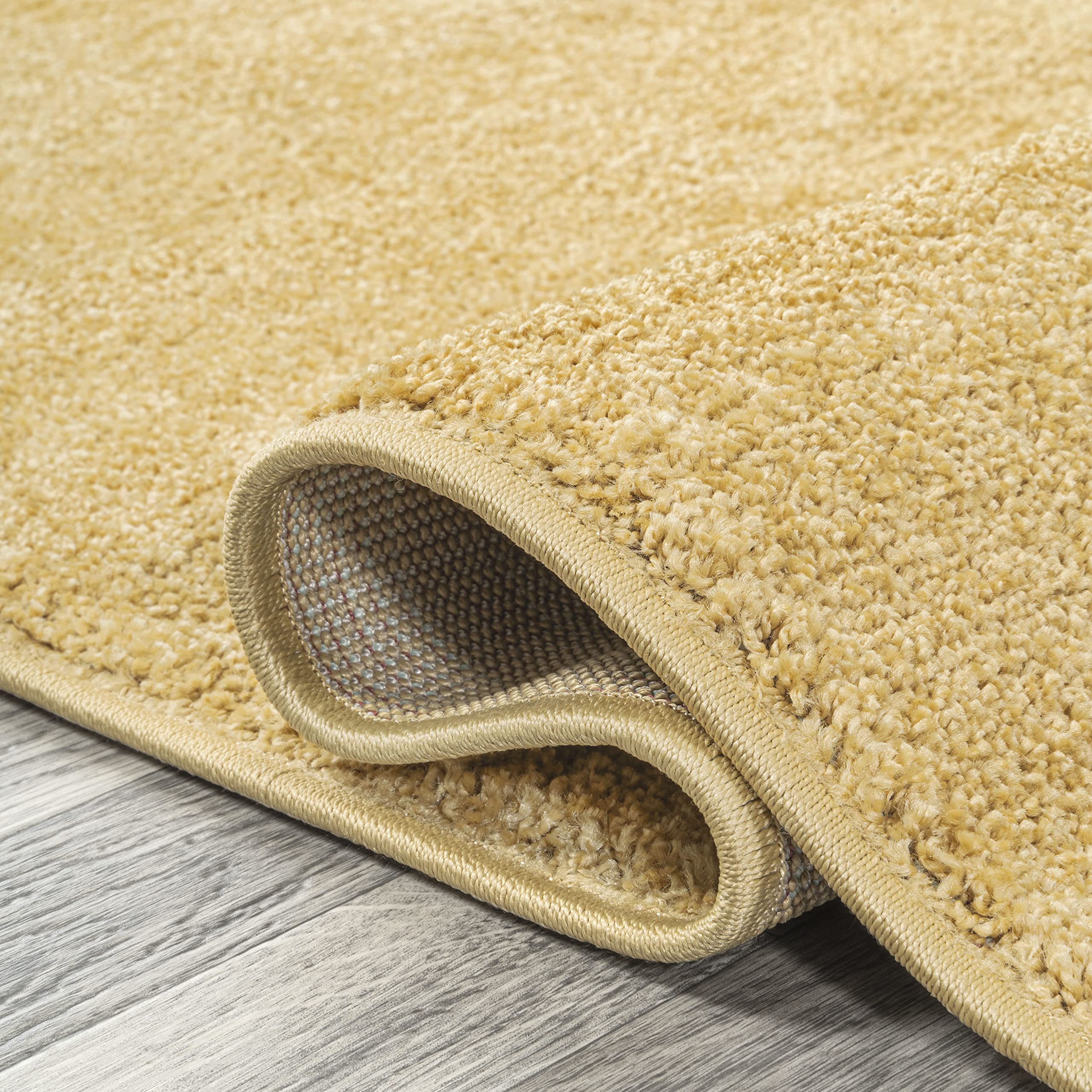 JONATHAN Y SEU100B-212 Haze Solid Low-Pile Indoor Runner Rug, Coastal, Bohemian, Minimalist, Classic, Casual for Bedroom,Kitchen,Living Room,Non Shedding,Easy-Washing, Yellow, 2 X 12