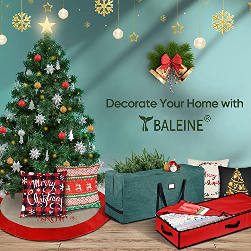 BALEINE Christmas Wrapping Paper Storage Organizer with Flexible Partitions and Pockets, 40" Durable 600D Oxford Fabric Gift Wrap Storage Bag Fits Ribbon, Ornaments, Holiday Accessories (Gray)
