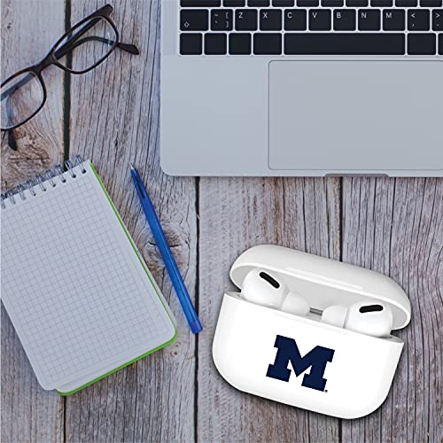 OTM Essentials Officially Licensed University of Michigan Wolverines Earbuds Case - White - Compatible with AirPods PRO