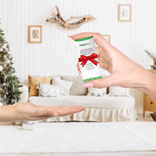 GloBoid Nano Hydroxyapatite Toothpaste Tablets, Zero Waste Toothpaste Bits, Eco Friendly & Plastic Free Toothpaste Tabs, Toothpaste Bites Perfect for Travel - 1 Month Supply - Mint