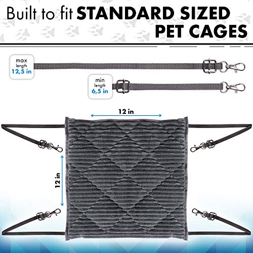 Small Pet Hammock - Ferret Hammock – Soft, Plush 2-Level Ferret Bed – Strong Hanging Hammock Pet Bedding – Machine-Washable Small Animal Hammock, Rat Bed, Guinea Pig Hammock by 2Brothers Wholesale