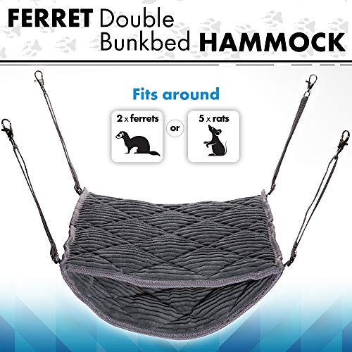 Small Pet Hammock - Ferret Hammock – Soft, Plush 2-Level Ferret Bed – Strong Hanging Hammock Pet Bedding – Machine-Washable Small Animal Hammock, Rat Bed, Guinea Pig Hammock by 2Brothers Wholesale