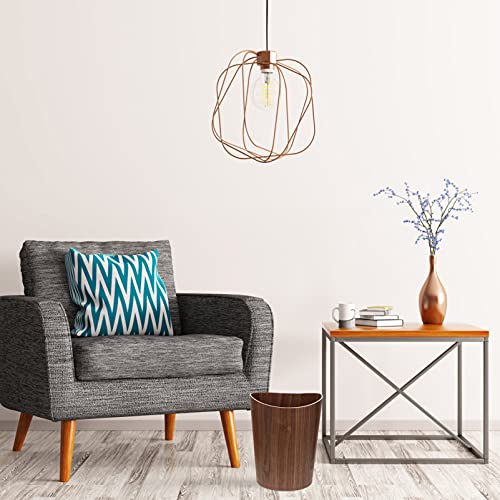 Cabilock Bamboo Wooden Wastebasket Trash Can Vintage Retro Wood Garbage Bin Container Farmhouse Style Trash Can for Home Office