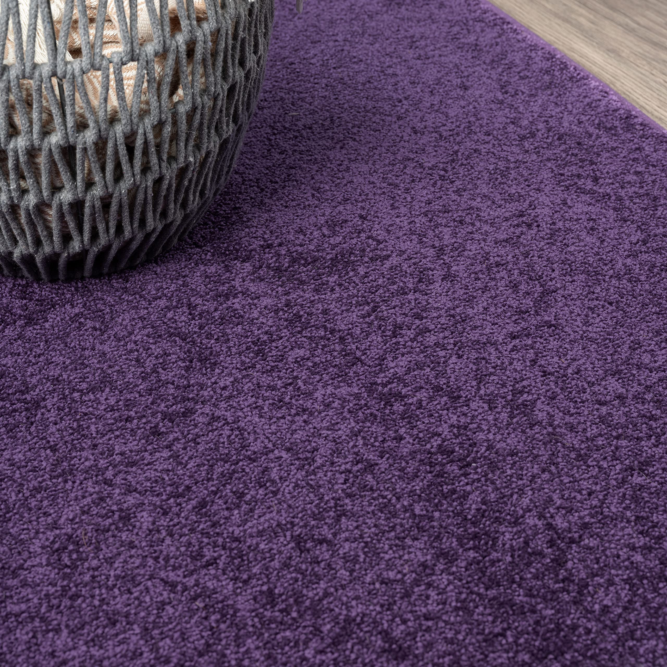 JONATHAN Y SEU100N-212 Haze Solid Low-Pile Indoor Runner Rug, Coastal, Bohemian, Minimalist, Classic, Casual for Bedroom,Kitchen,Living Room,Non Shedding,Easy-Washing, Purple, 2 X 12