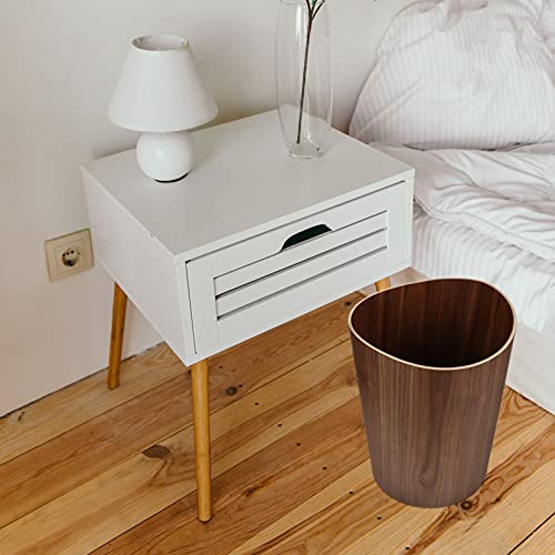 Cabilock Bamboo Wooden Wastebasket Trash Can Vintage Retro Wood Garbage Bin Container Farmhouse Style Trash Can for Home Office