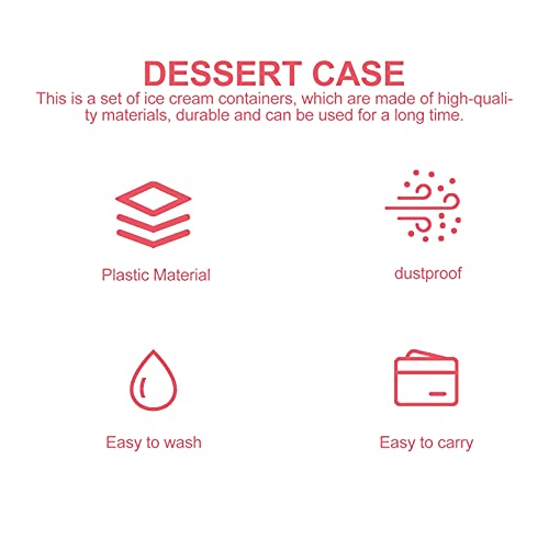 YARNOW 2pcs Ice Cream Storage Containers with Lids Homemade Ice Cream Tubs Oval Freezer Containers Storage Freezer Container Cake Boxes for Home Kitchen Pink