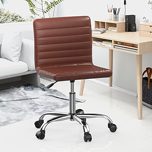 SMUG Armless Home Office Chair, Light Red