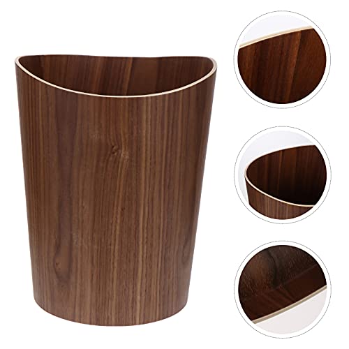 Cabilock Bamboo Wooden Wastebasket Trash Can Vintage Retro Wood Garbage Bin Container Farmhouse Style Trash Can for Home Office