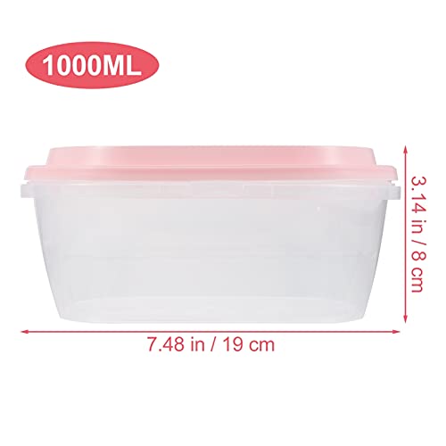 YARNOW 2pcs Ice Cream Storage Containers with Lids Homemade Ice Cream Tubs Oval Freezer Containers Storage Freezer Container Cake Boxes for Home Kitchen Pink