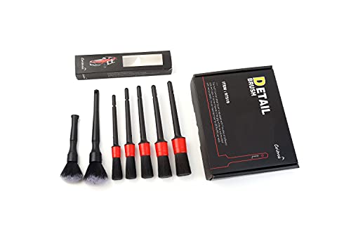 Coltree -7 Pcs Car Detailing Brush Set,Air Conditioner Brushfor Cleaning Wheels,Dashboard,Interior,Exterior,Leather, Air Vents, Emblems