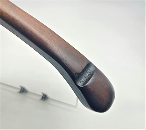 NAHANCO 17β Dark Wood Display Hanger with 16" Drop Bar, Gunmetal Clips - 12/Carton